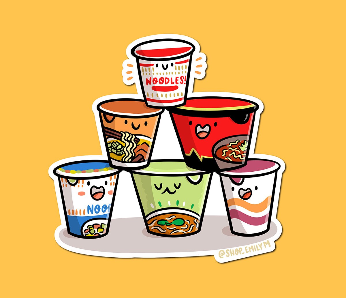 Instant Ramen Cups Sticker