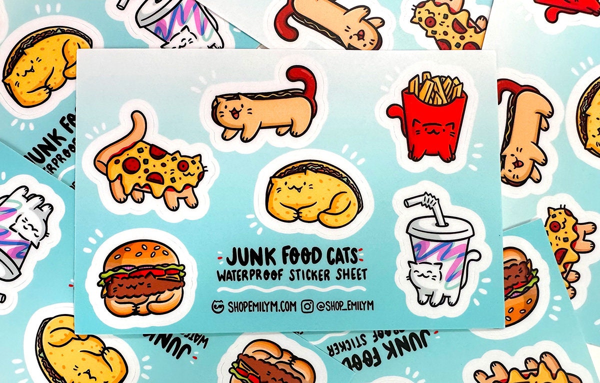 Junk Food Cats Sticker Sheet