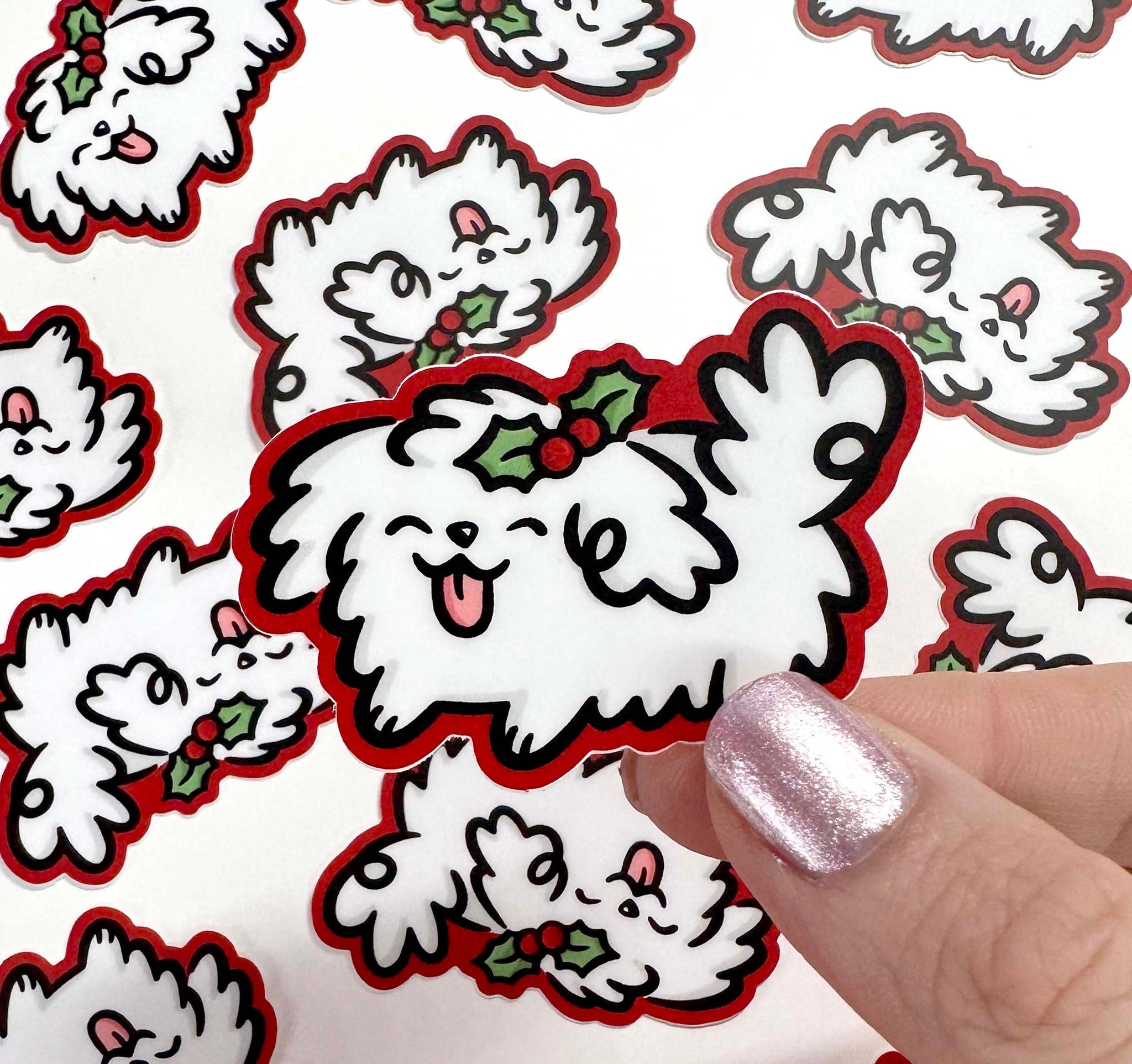 Holly Dog Mini Sticker